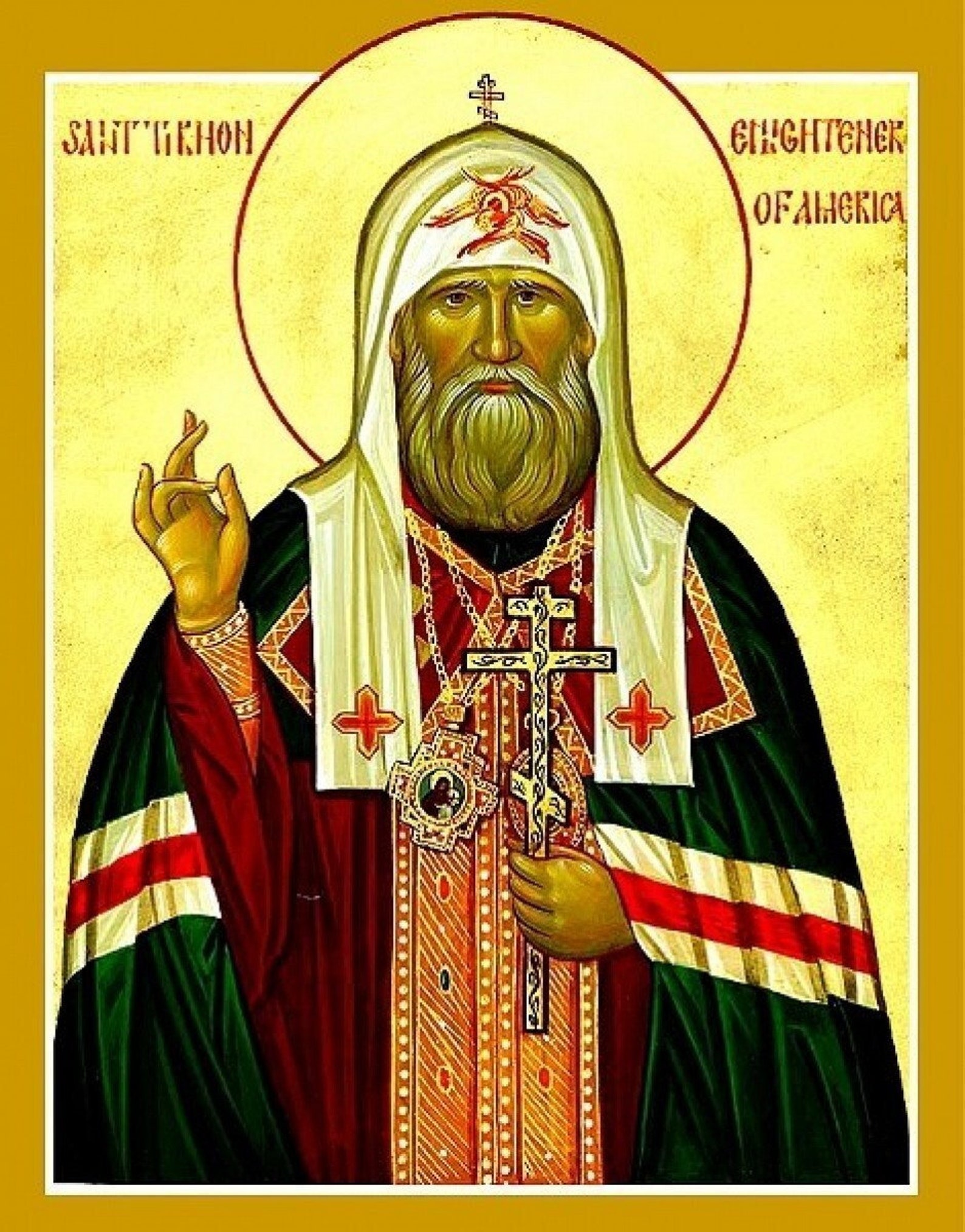 Saint Tikhon Orthodox Catholic Icons Byzantine Icon Birthday, Pray Icon ...