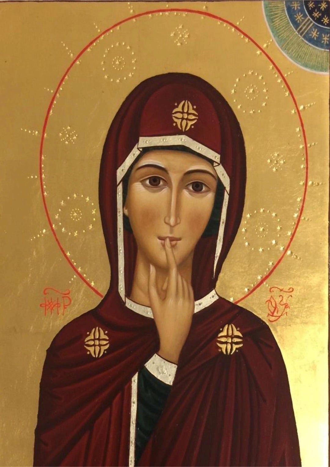 Orthodox Icons Byzantine the Virgin of Silence Icon Greek Orthodox Icon ...