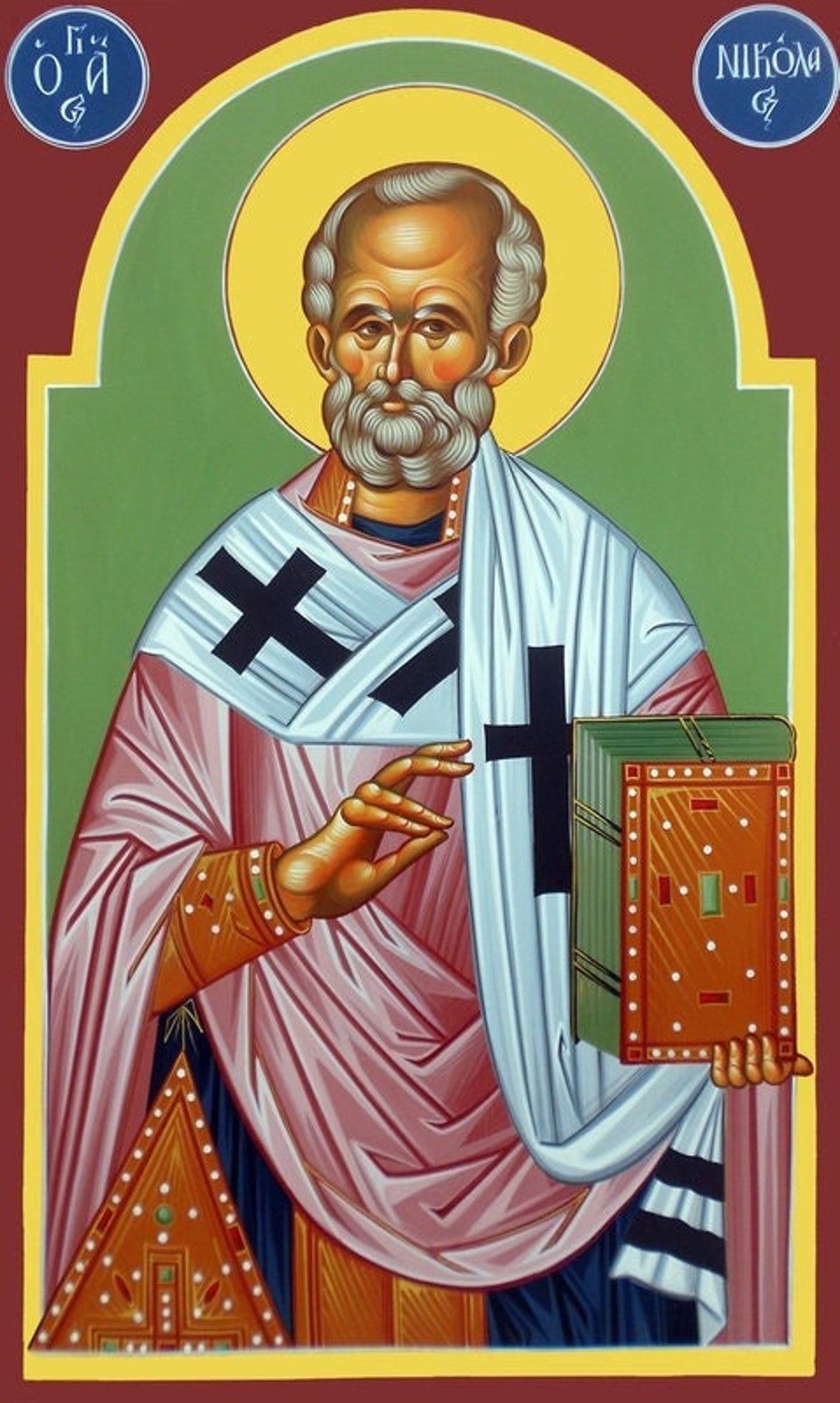 Orthodox Icons Byzantine Saint Nicholas Nikolaos Greek Icon Birthday ...
