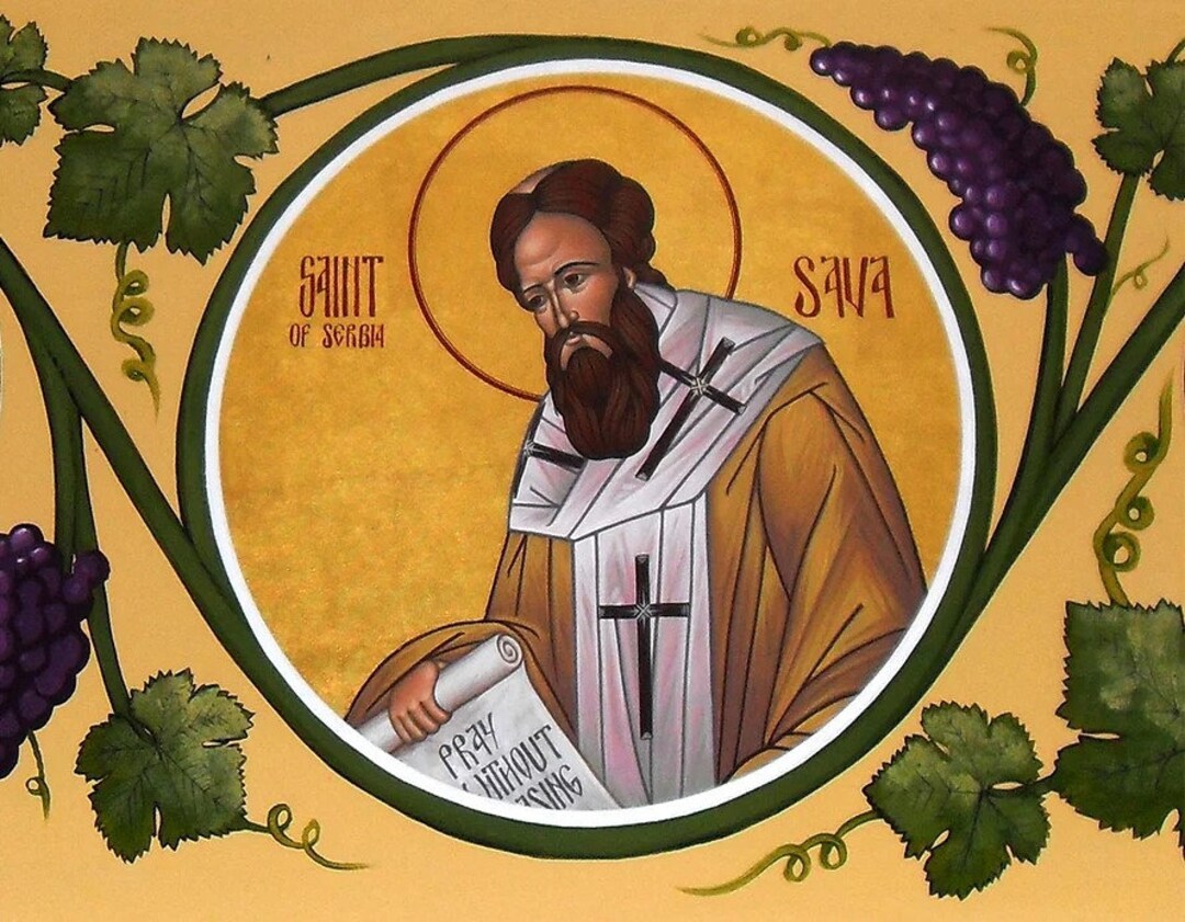 Orthodox Icons Byzantine Saint Savvas of Serbia Greek Icon Birthday ...