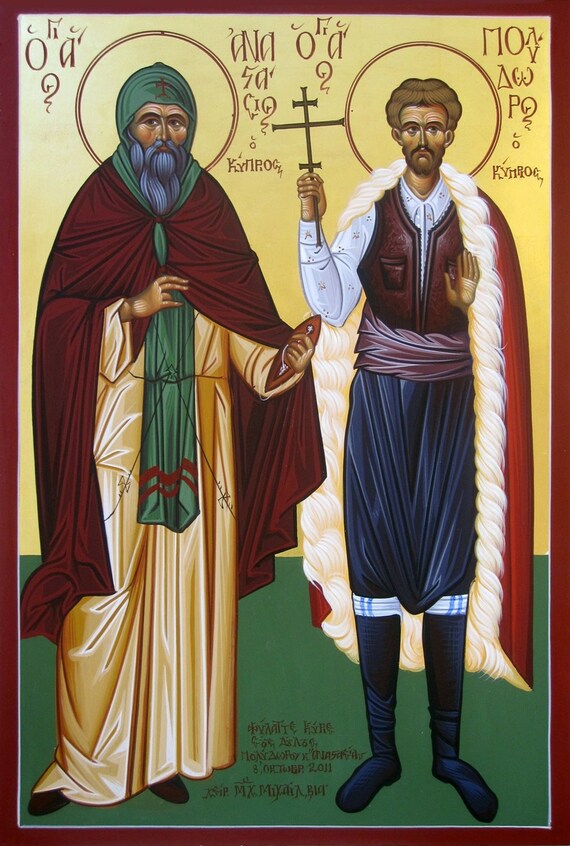 Orthodox Icons Byzantine Saint Anastasios-polydoros Greek - Etsy