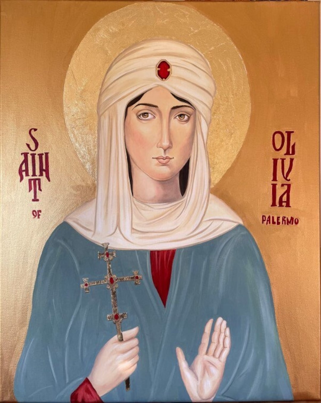 Orthodox Icons Byzantine Saint Olivia of Palermo Greek Orthodox Byzantine Icon Birthday Name-day ...