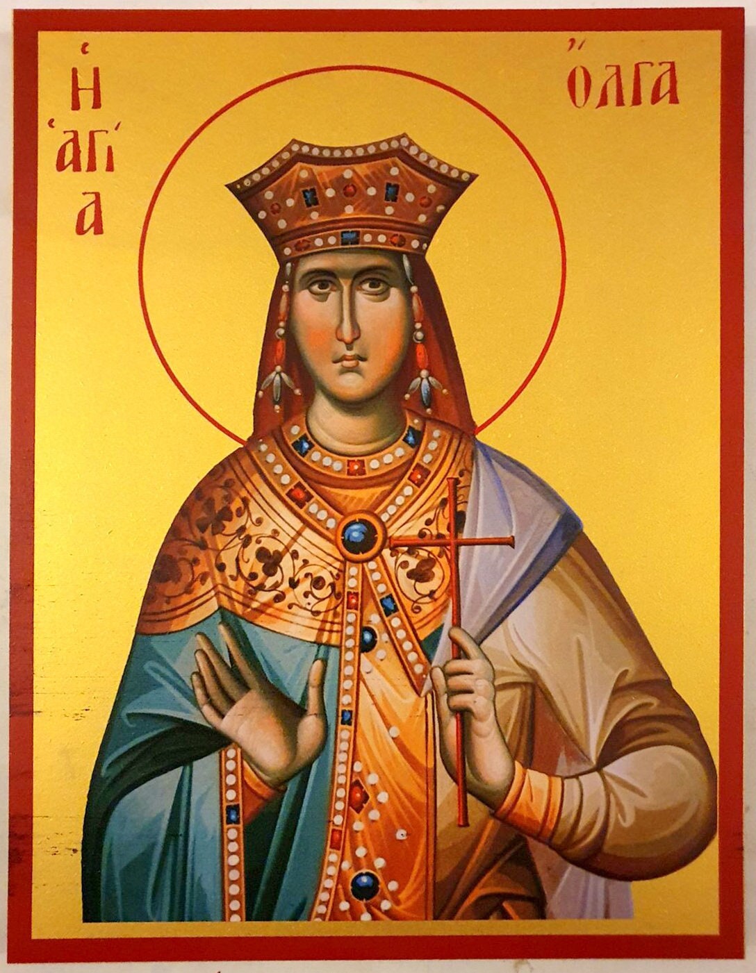 Orthodox Icons Byzantine Saint Olga Icon Greek Orthodox Icon Byzantine ...