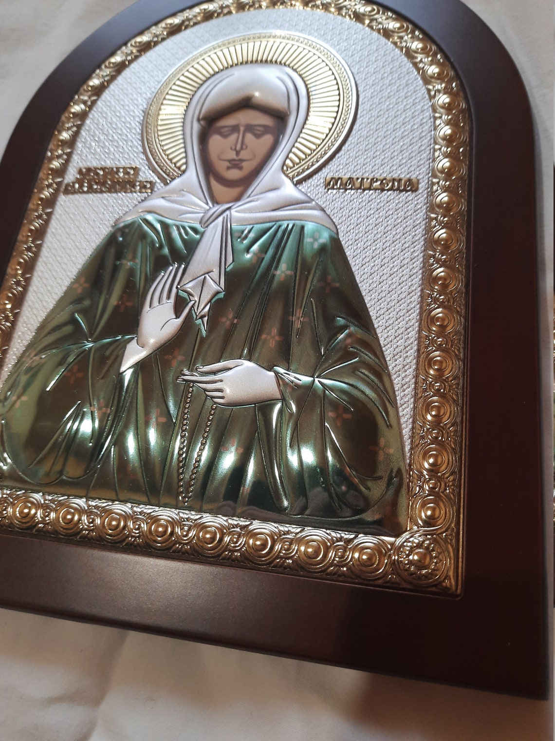 Byzantine Silver Orthodox Icon Saint Matrona Icon Greek - Etsy