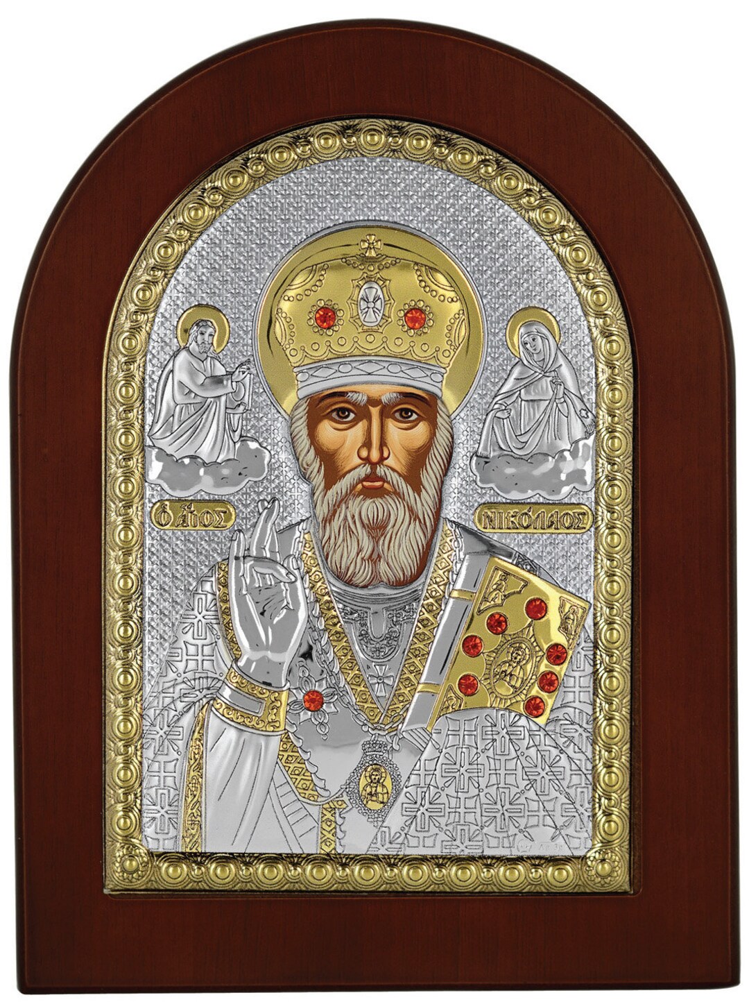 Byzantine Silver Orthodox Icon SAINT NICHOLAS Icon Greek Orthodox Icon ...