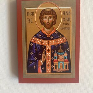 Orthodox Icons Byzantine Saint Ansgar Icon Greek Orthodox Icon ...