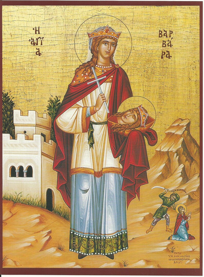 Orthodox Icons Byzantine Saint Barbara Icon Greek Orthodox Icon ...