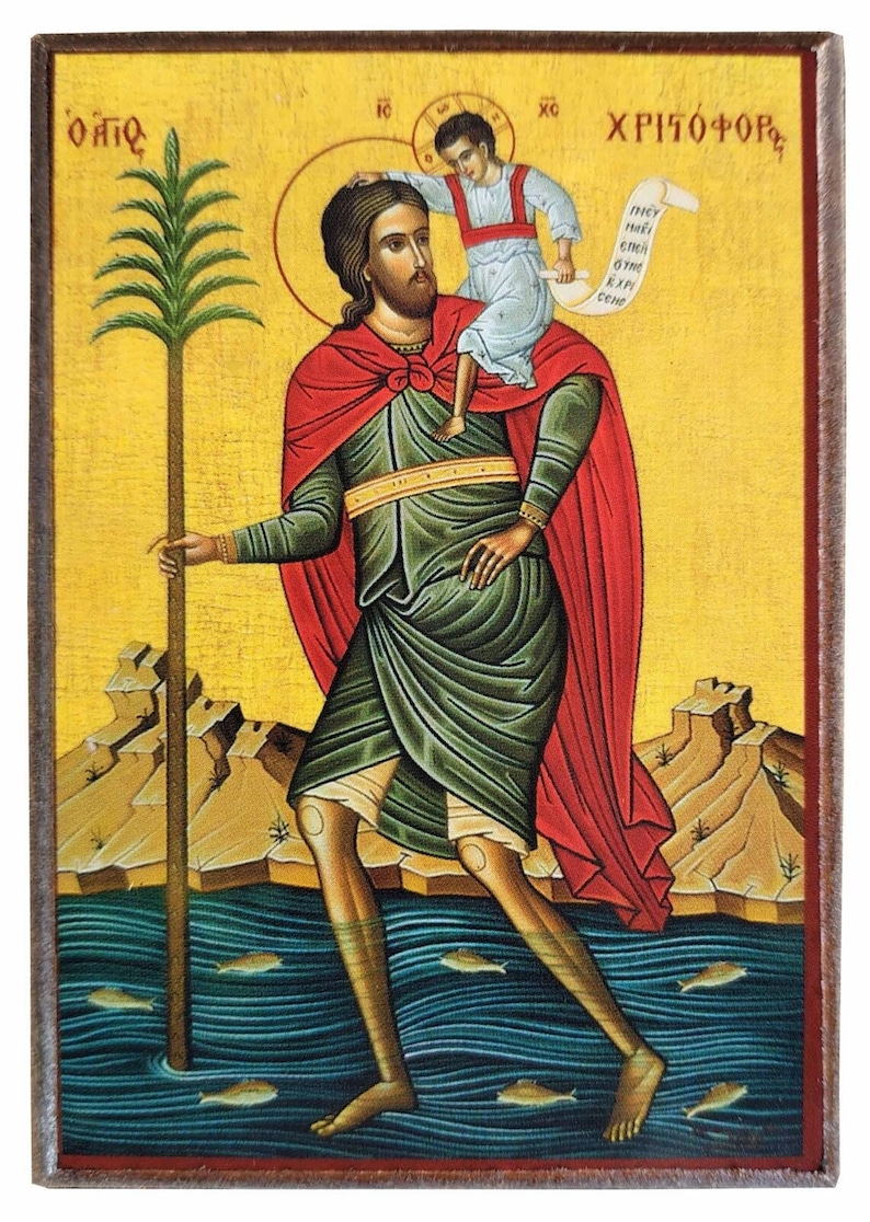 Orthodox Icons Byzantine Saint Christopher Icon Greek Orthodox - Etsy