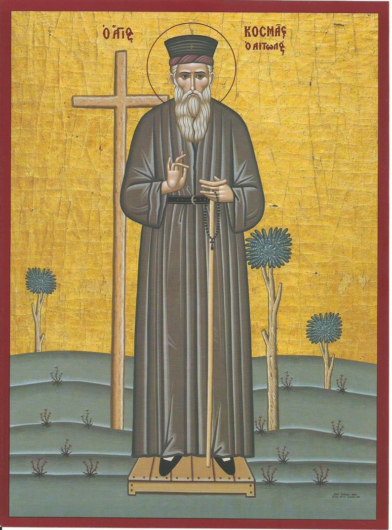 Orthodox Icons Byzantine Saint Cosmas of Aetolia Greek Icon - Etsy