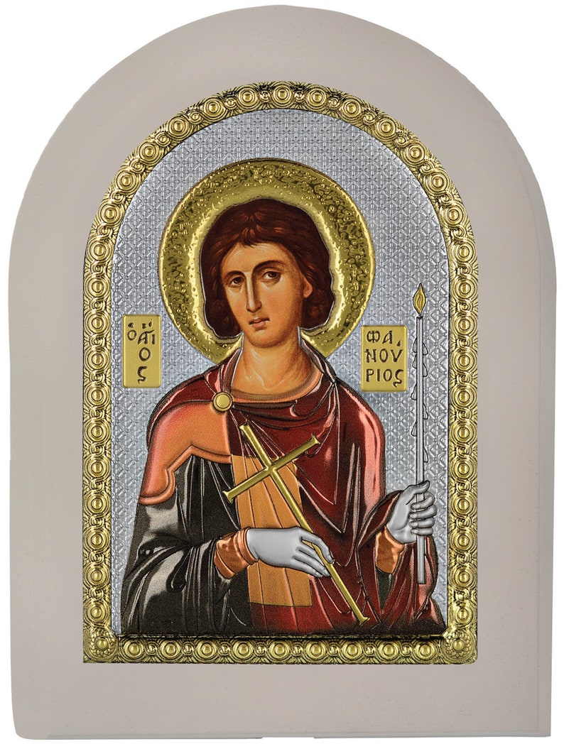 Byzantine Silver Orthodox Icon Saint Fanourios Icon Greek | Etsy