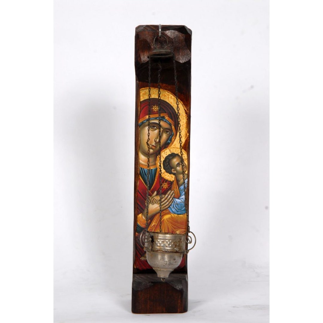 Iconostasis Wooden Icon Orthodox Icons With Oil Lamp Holder Greek ...