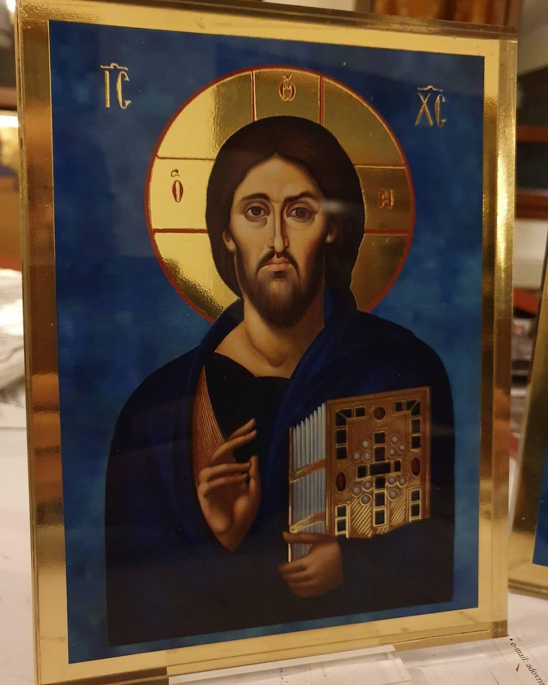 Jesus Christ Orthodox Icon With a Polished Look and Water Gilded Shiny ...