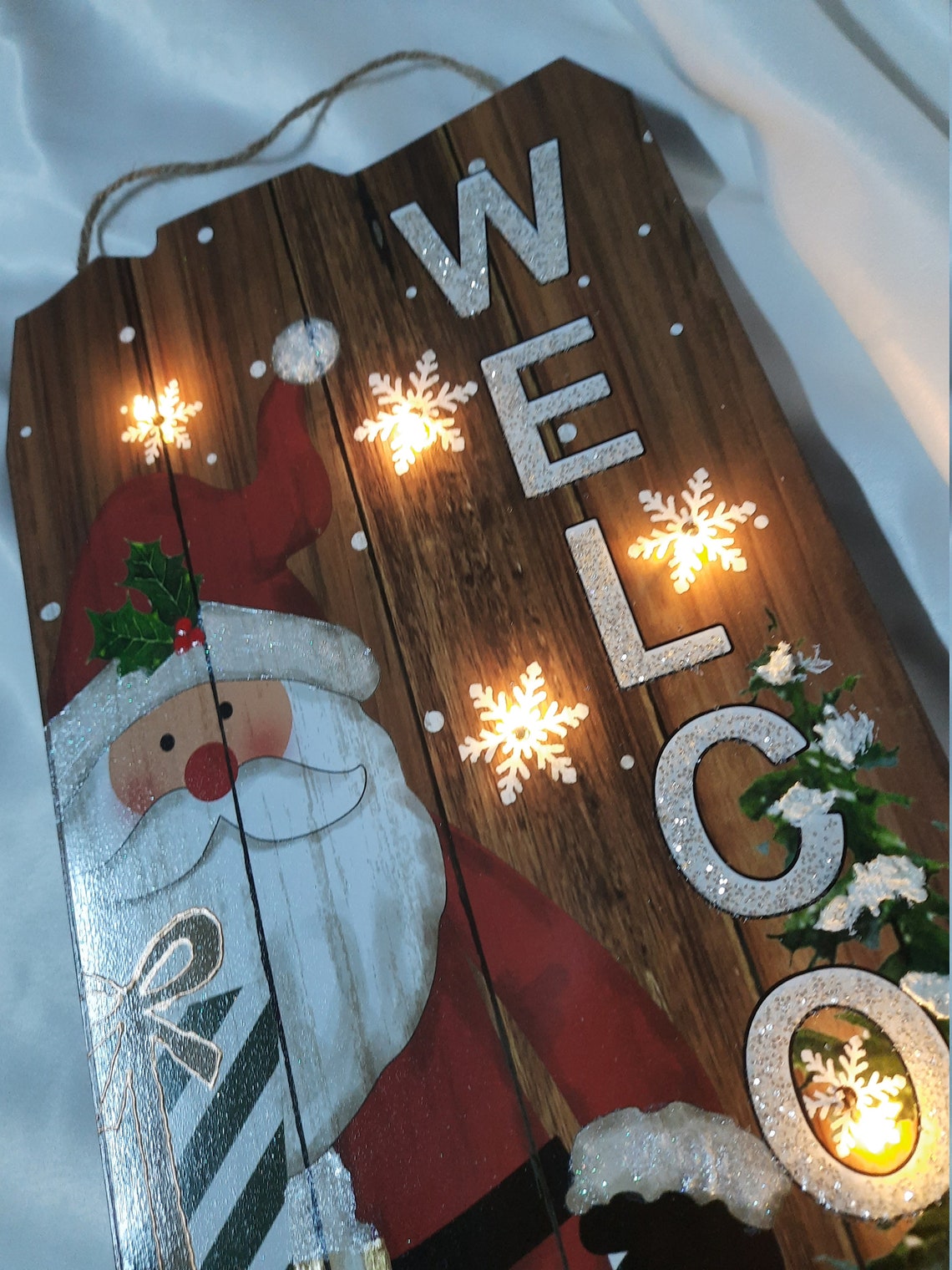 Handmade Wooden Christmas Illuminated Sign Winter Porch Decor - Etsy