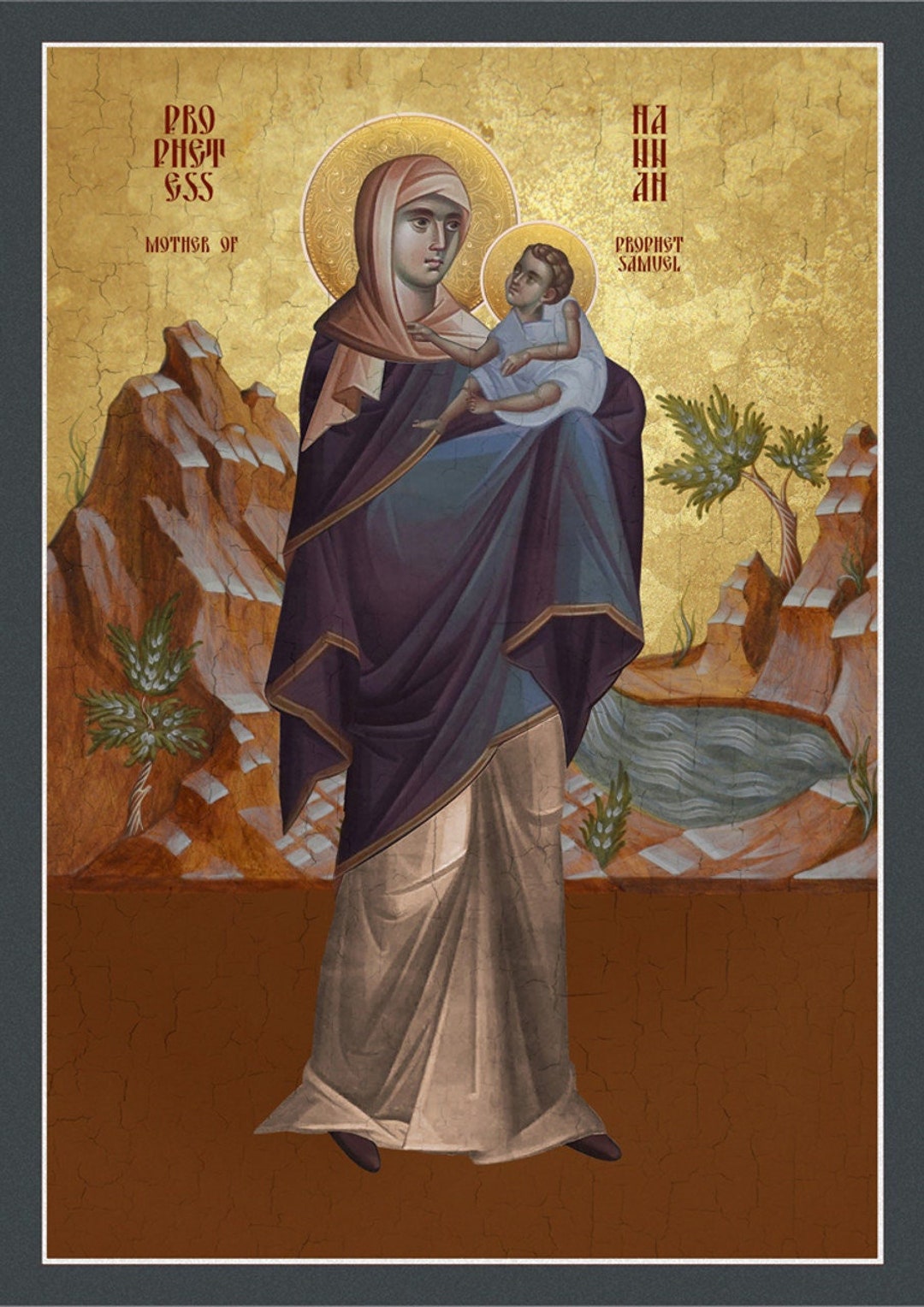 Orthodox Icons Byzantine Saint Prophetess Hannah Greek Catholic Icon ...