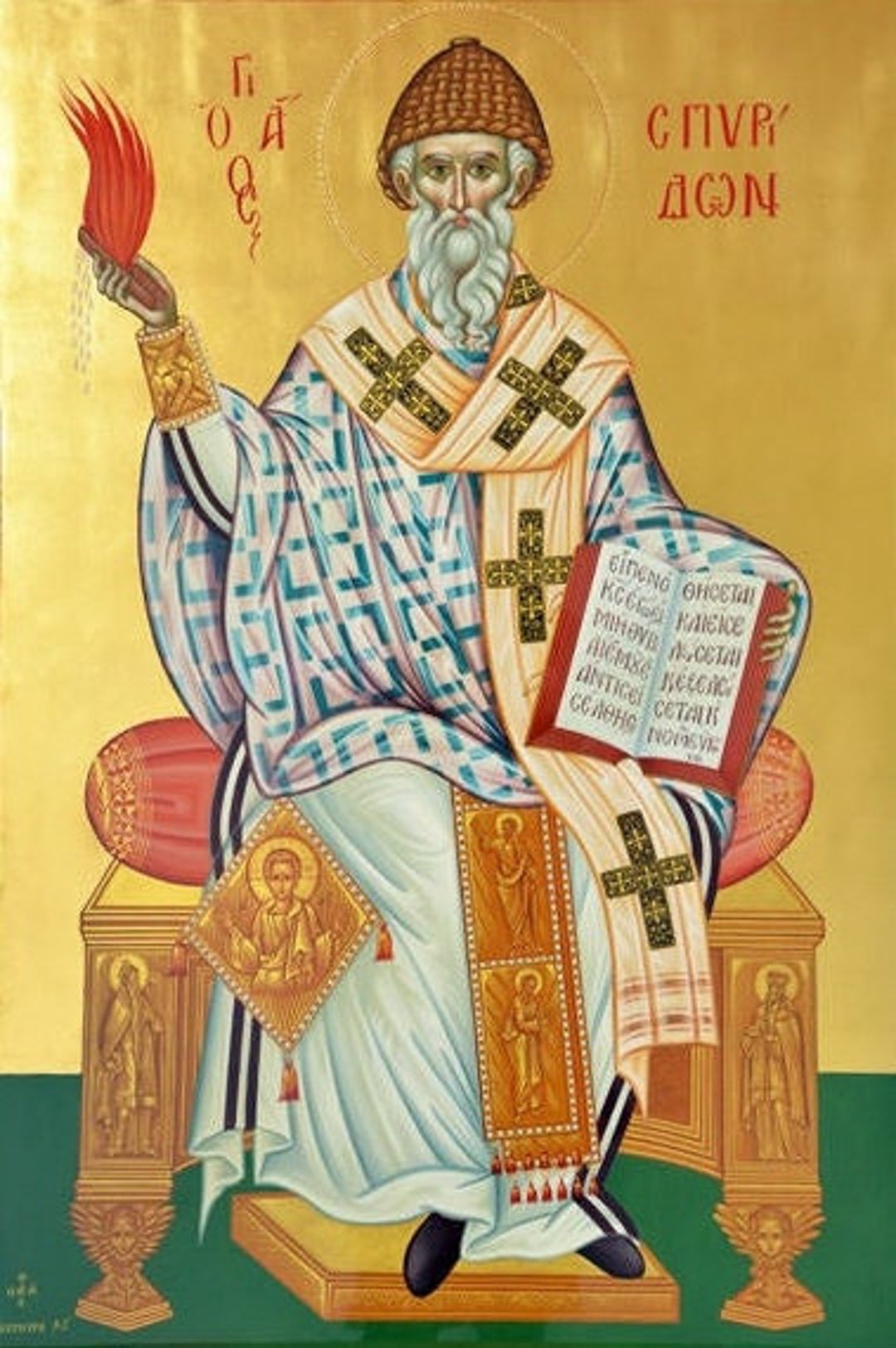 Orthodox Icons Byzantine Saint Spyridon Icon Greek Orthodox Icon ...