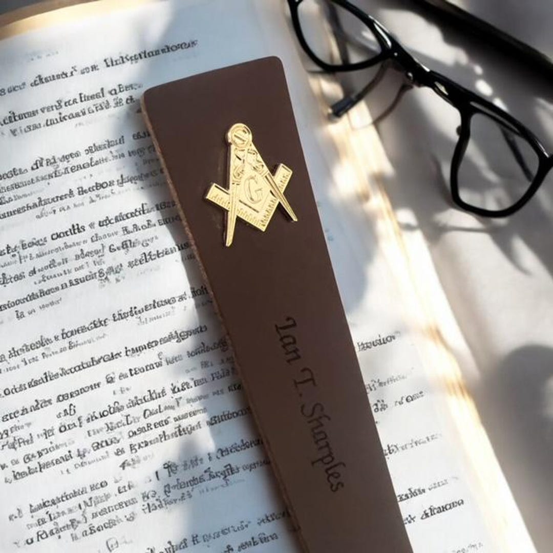 Masonic Personalised Real Leather Bookmark With 24k Gold Clad Royal ...