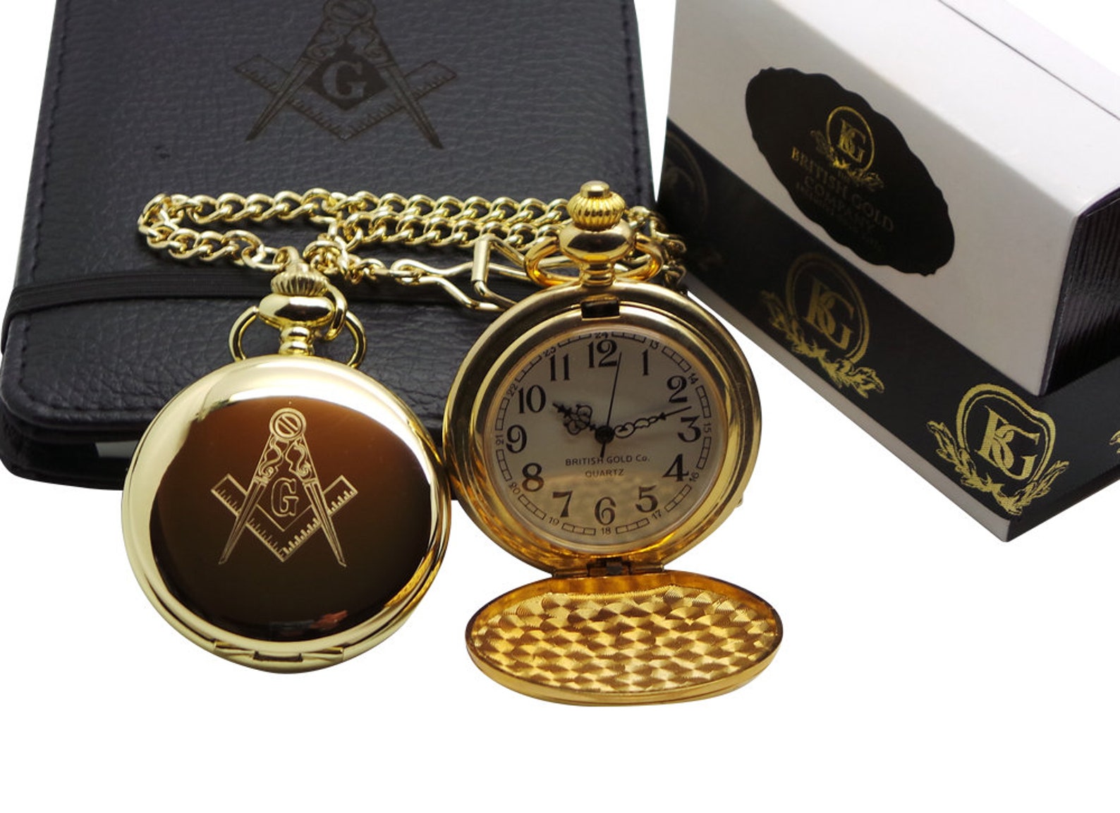Freemasons Pocket Watch 24k Clad Gold and Grain Masonic - Etsy
