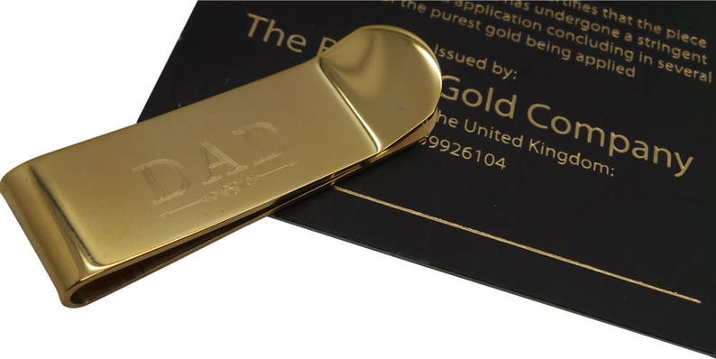 DAD 24K GOLD Clad Money Clip Cash Card Holder 24K Plated in | Etsy