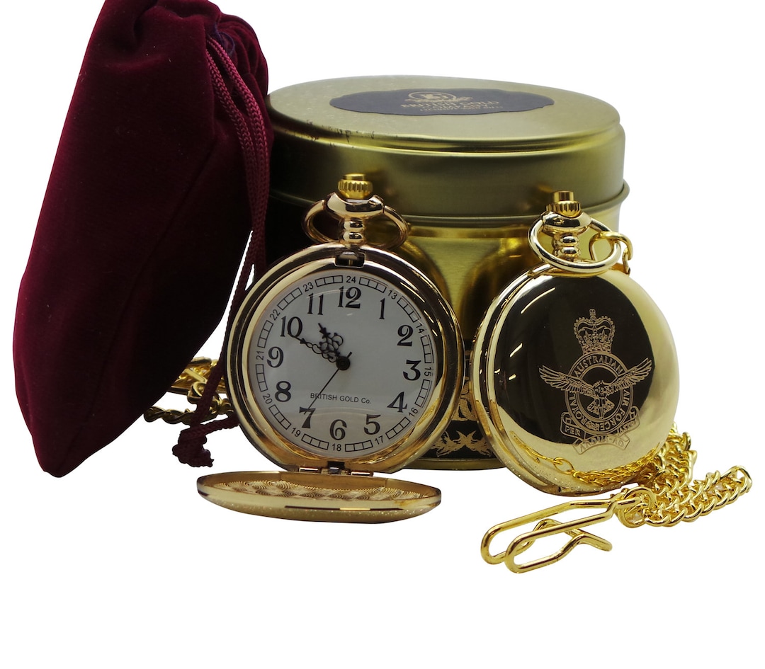 Royal Australian Air Force Pocket Watch RAAF 24k Clad Gold - Etsy