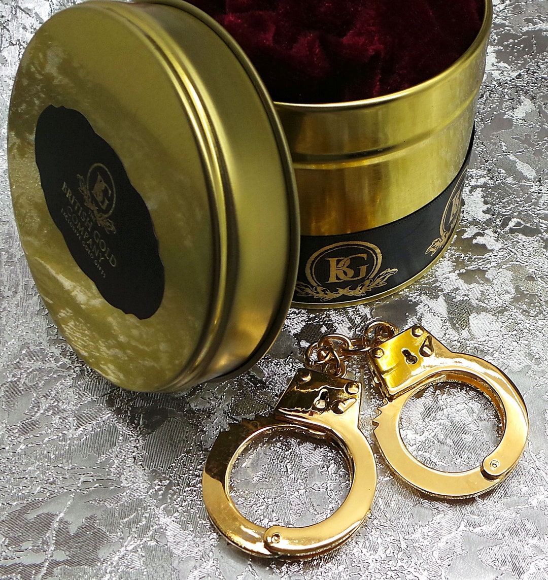 Gold Handcuffs Police HM Prison Keyring Keychain Luxury Gift Jail ...
