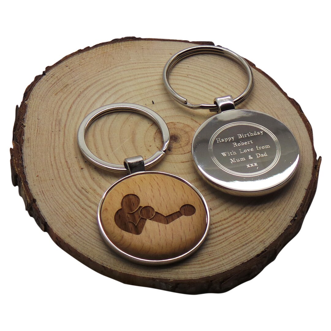 BOXING Gloves Wooden Keyring Personalised Silver OR Gold Plated Custom ...