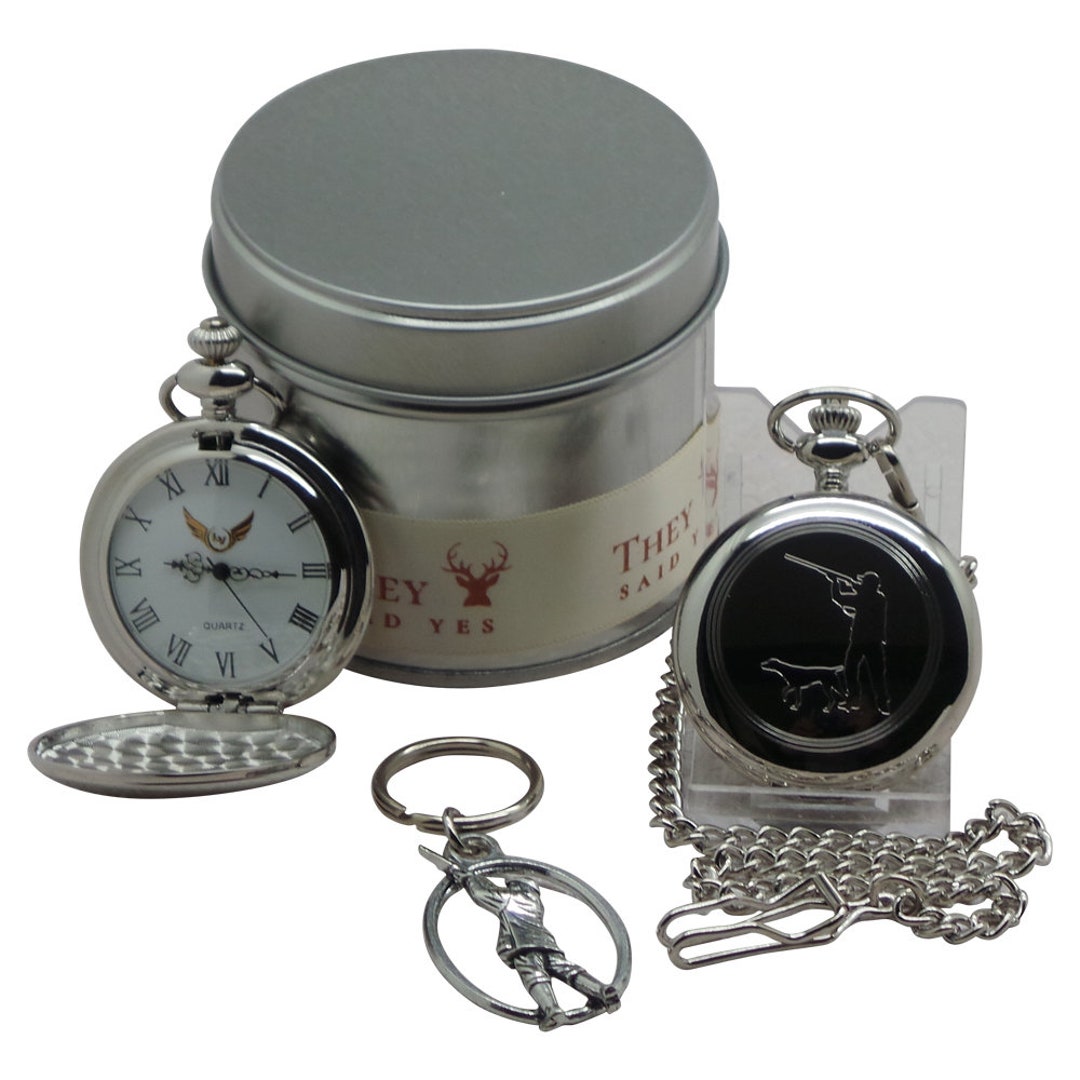 Hunting Shooting Personalised Pocket Watch Full Hunter Gift Set and ...