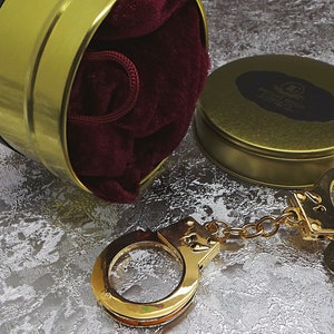 Gold Handcuffs Police HM Prison Keyring Keychain Luxury Gift Jail ...