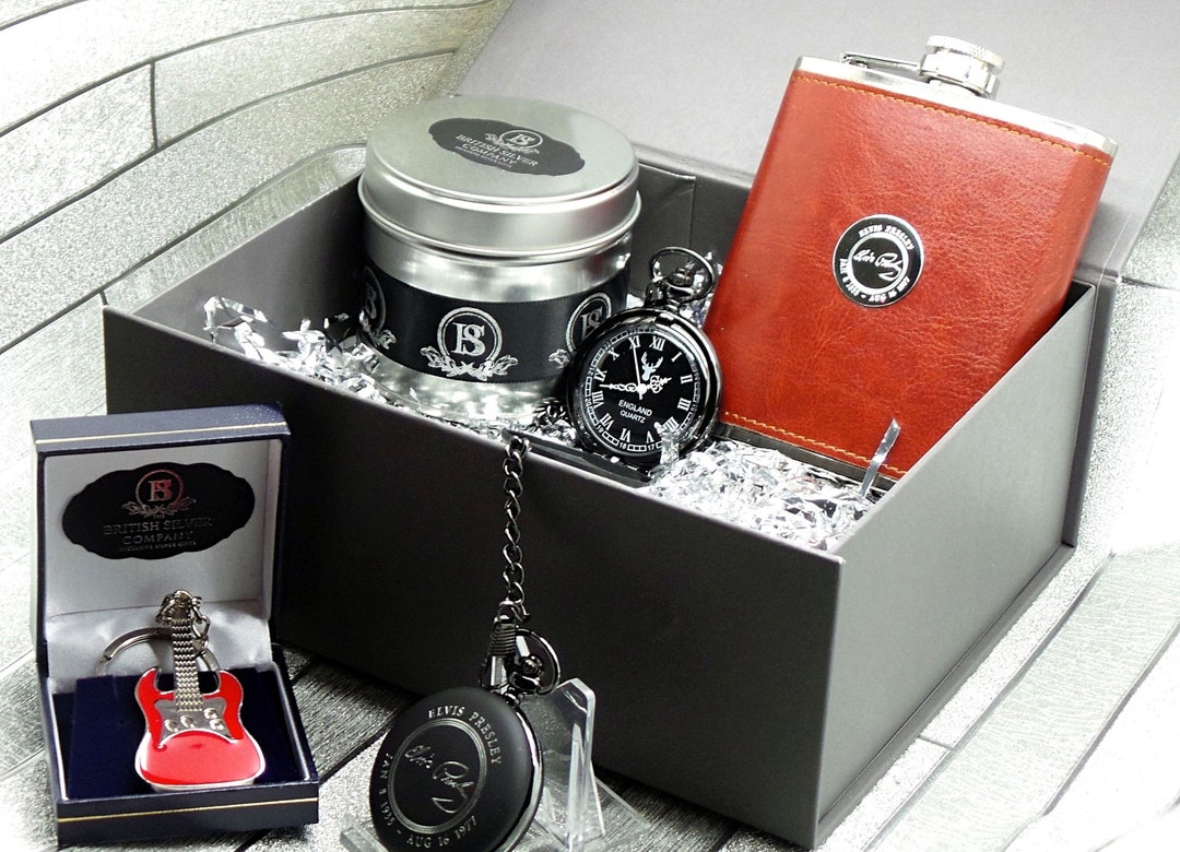 Elvis Presley Signed Gift Hamper Personalised Black Pocket Watch Large ...