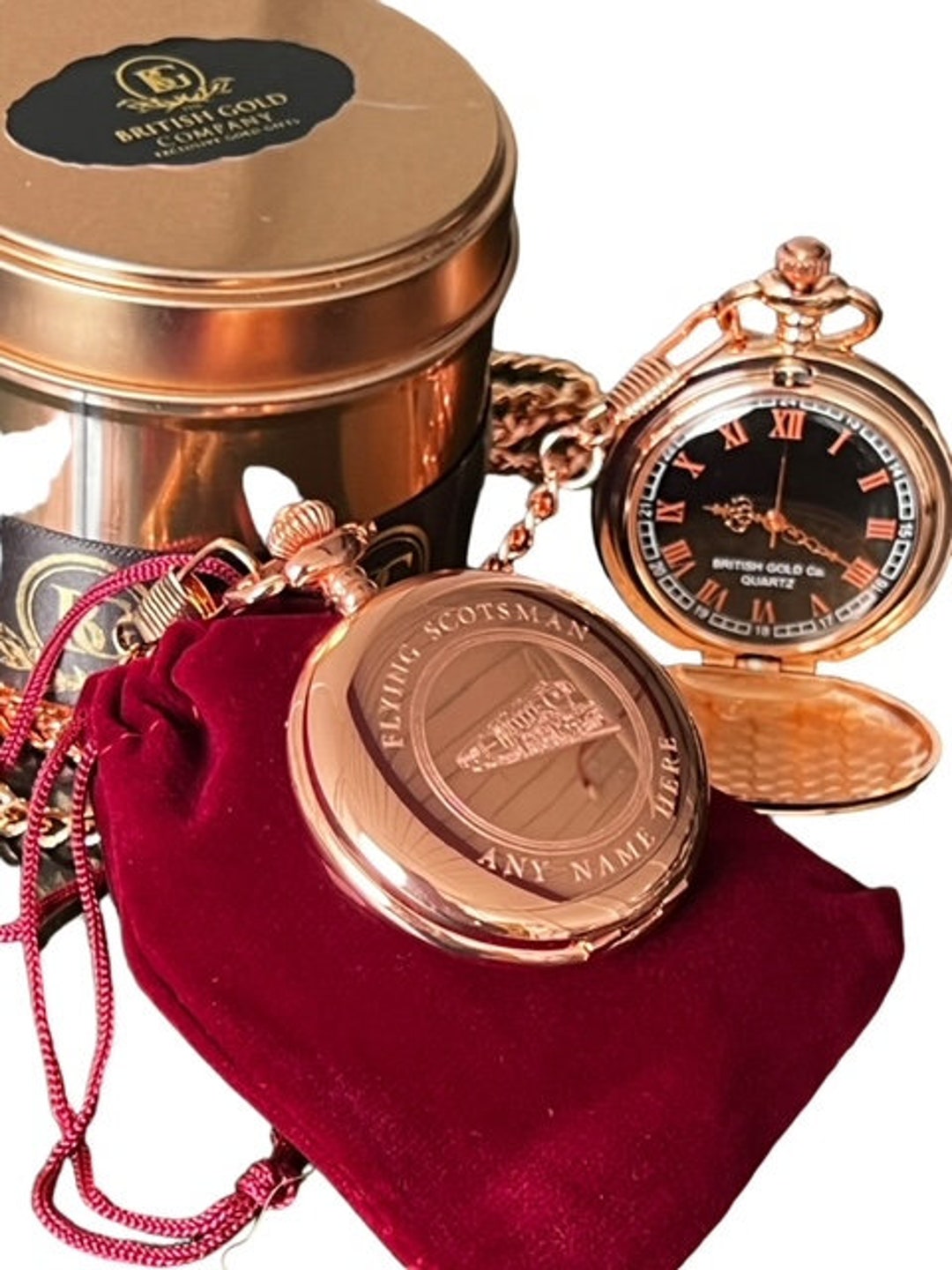 Flying Scotsman Personalised Pocket Watch Custom Engraved Steam Engine ...