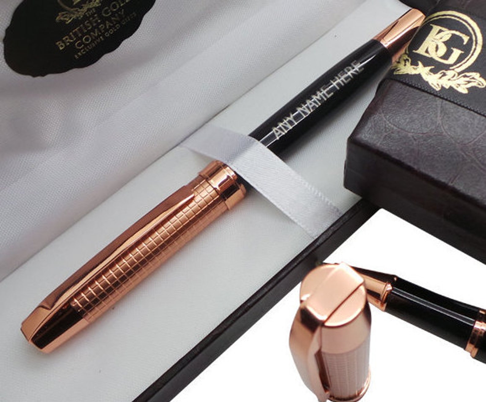 Luxury Pen 18k Rose Gold Clad Executive Ballpoint Name Initials ...