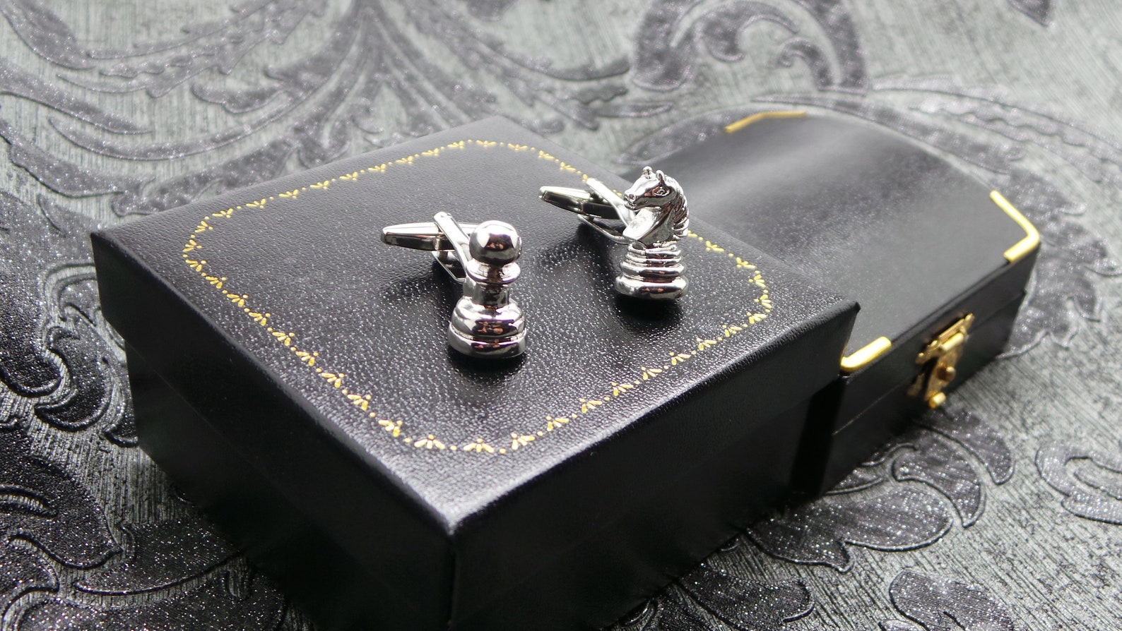 Chess Set Cufflinks Set Pure Silver Plated In-house King and - Etsy