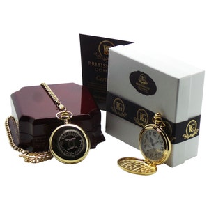 Zodiac Star Sign Birth Date Birthday 24k Gold Plated Pocket Watch and ...