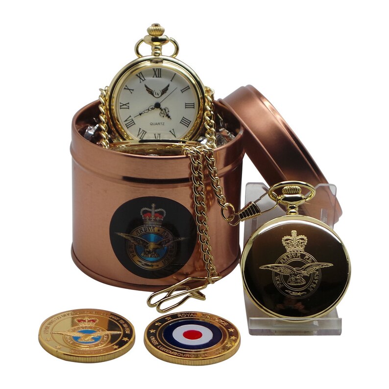 Engraved RAF 24k Clad Gold Pocket Watch and Coin Churchill | Etsy