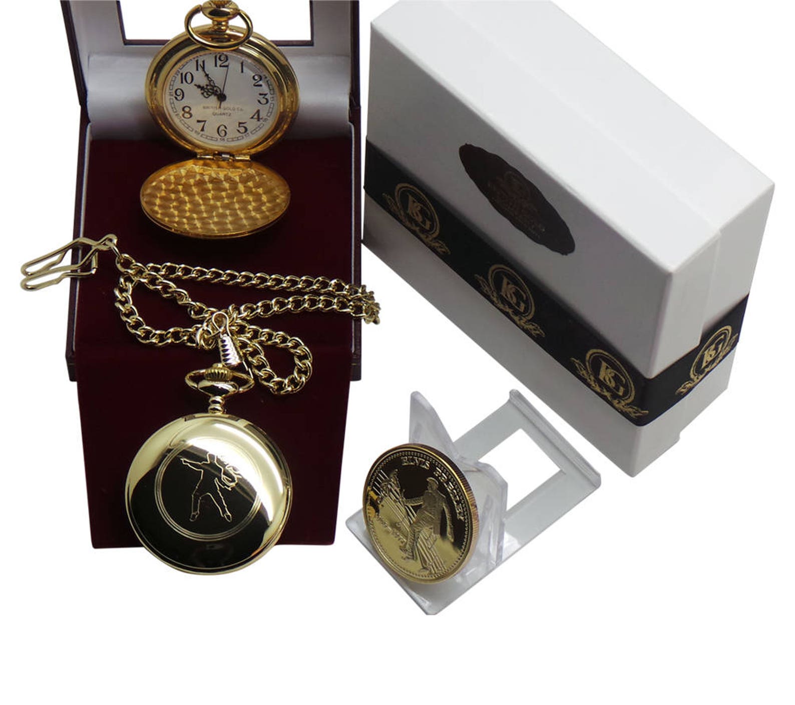 Elvis Presley Gold Personalised Pocket Watch and Coin Gift Set - Etsy UK