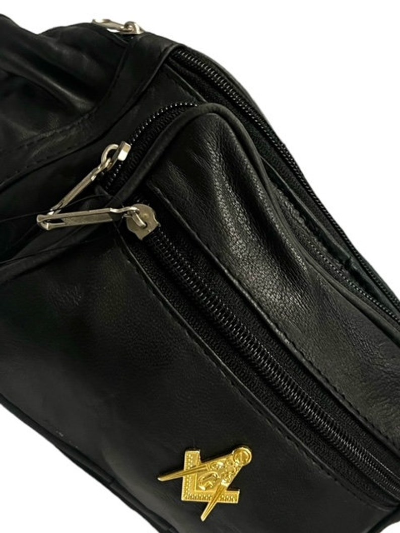 Masonic Bum Bag Waist Bag Freemason Utility Bag Genuine Leather Fanny ...