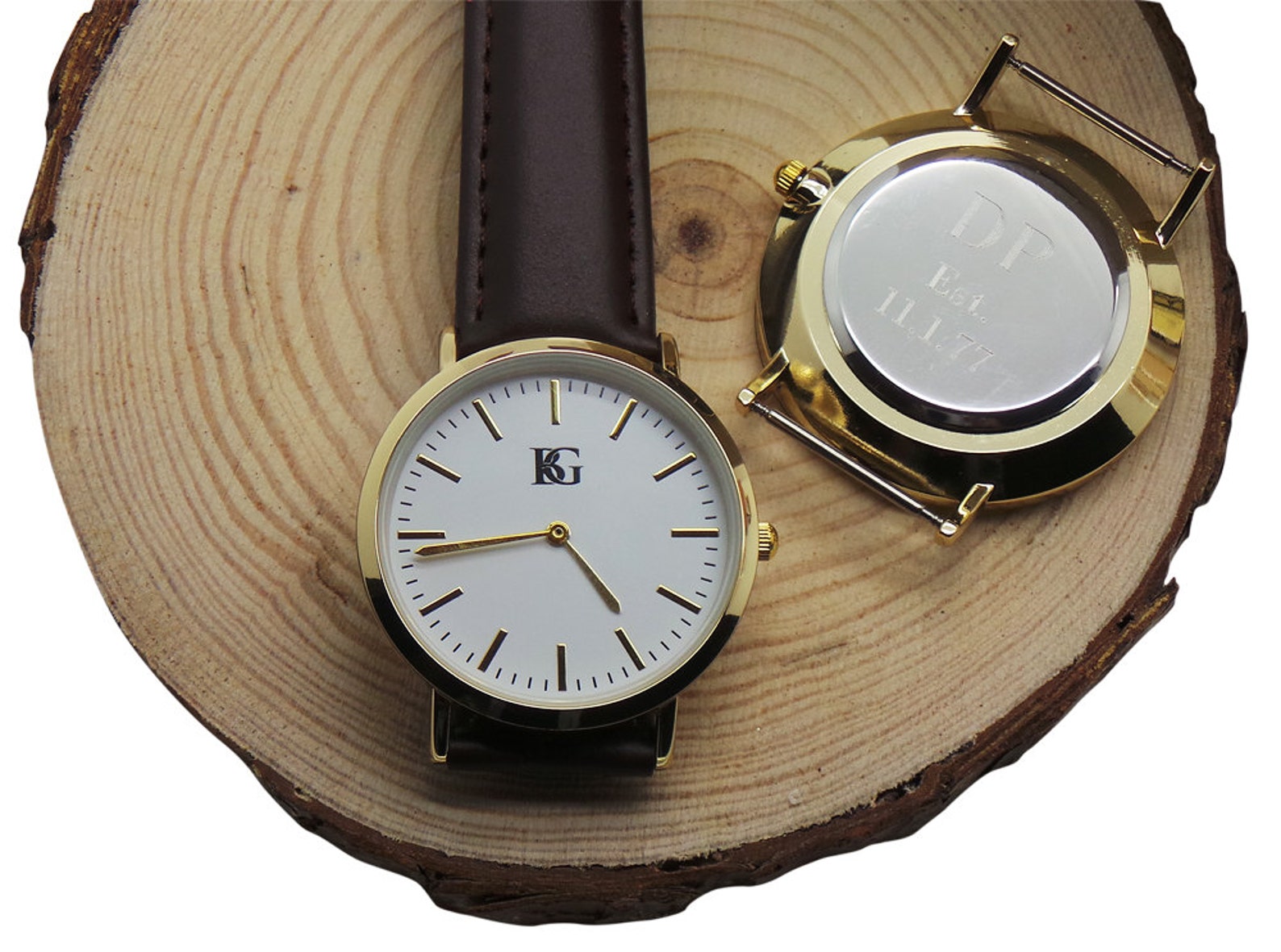 Personalised Watch Engraving Engraved Real Leather Wristwatch - Etsy UK