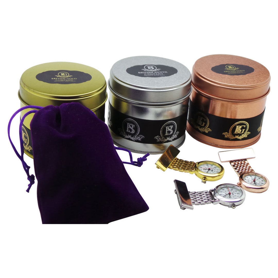 Nurses Watch Rose Yellow Gold Silver Personalised Fob Carer Medic ...