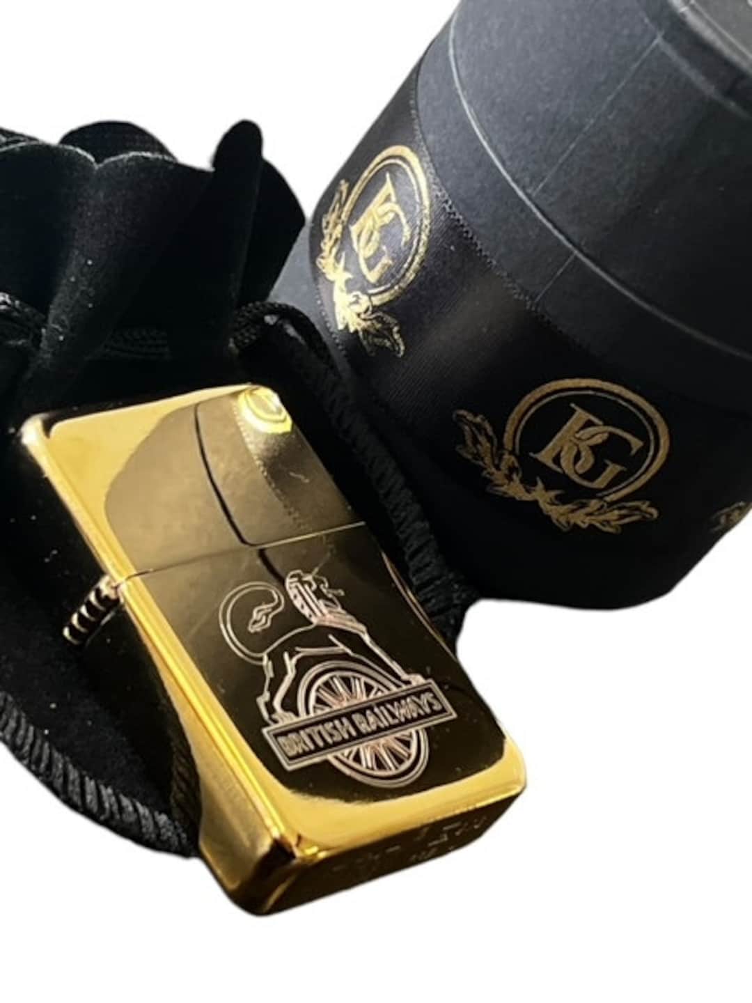 British Rail Engraved Gold Lighter Cigarette Lighter Personalised ...