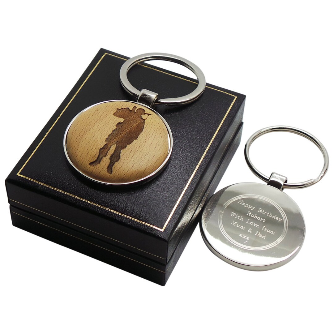 Army Keyring Personalised Silver Engraved Keychain Luxury Case Gift Box ...