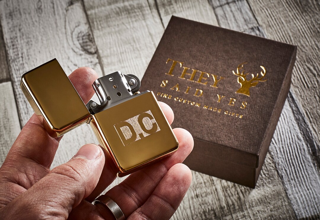 Personalised Gold Cigarette Lighter Custom Engraved Monogrammed Free ...