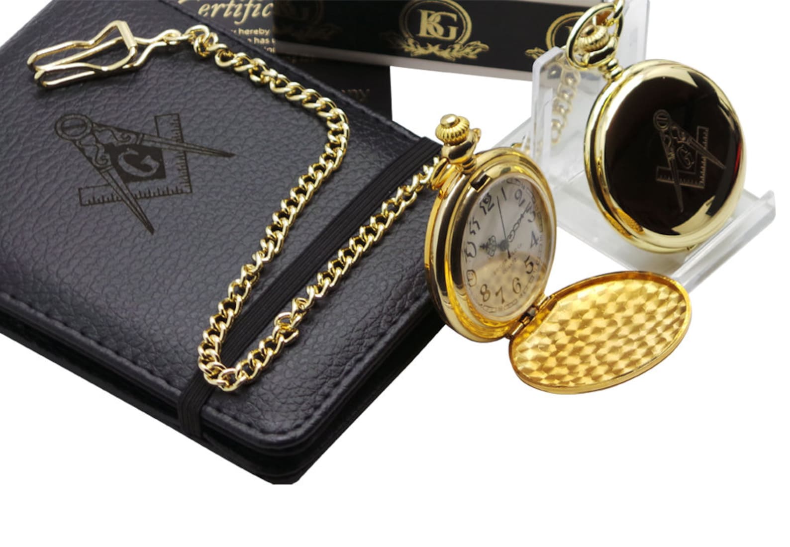 Freemasons Pocket Watch 24k Clad Gold and Grain Masonic - Etsy