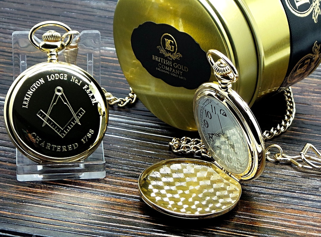 Engraved Masonic Pocket Watch Freemason Personalised Custom Engraving ...
