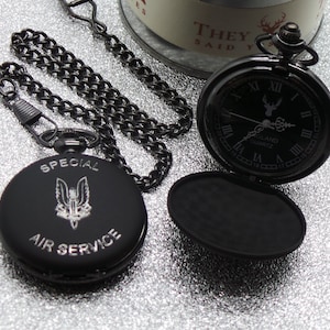 Personalised SAS Pocket Watch Chain Engraved Luxury Gift Special Air ...