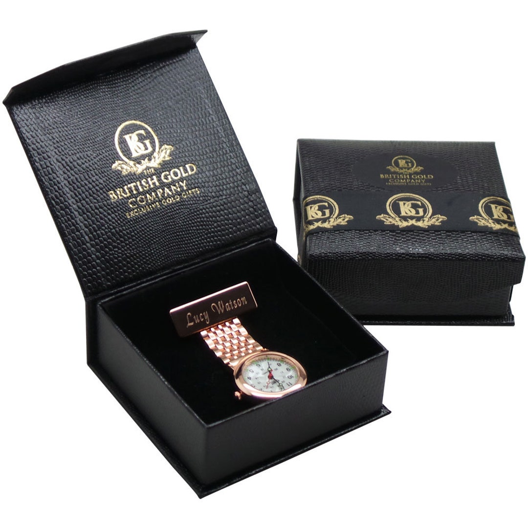 Personalised Nurses Fob Watch 18k PT Rose Gold Carer Medic Doctor Nurse ...