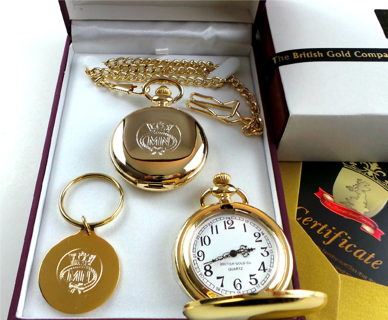 Merchant Navy 24K Gold Plated Pocket Watch and Matching Crest | Etsy