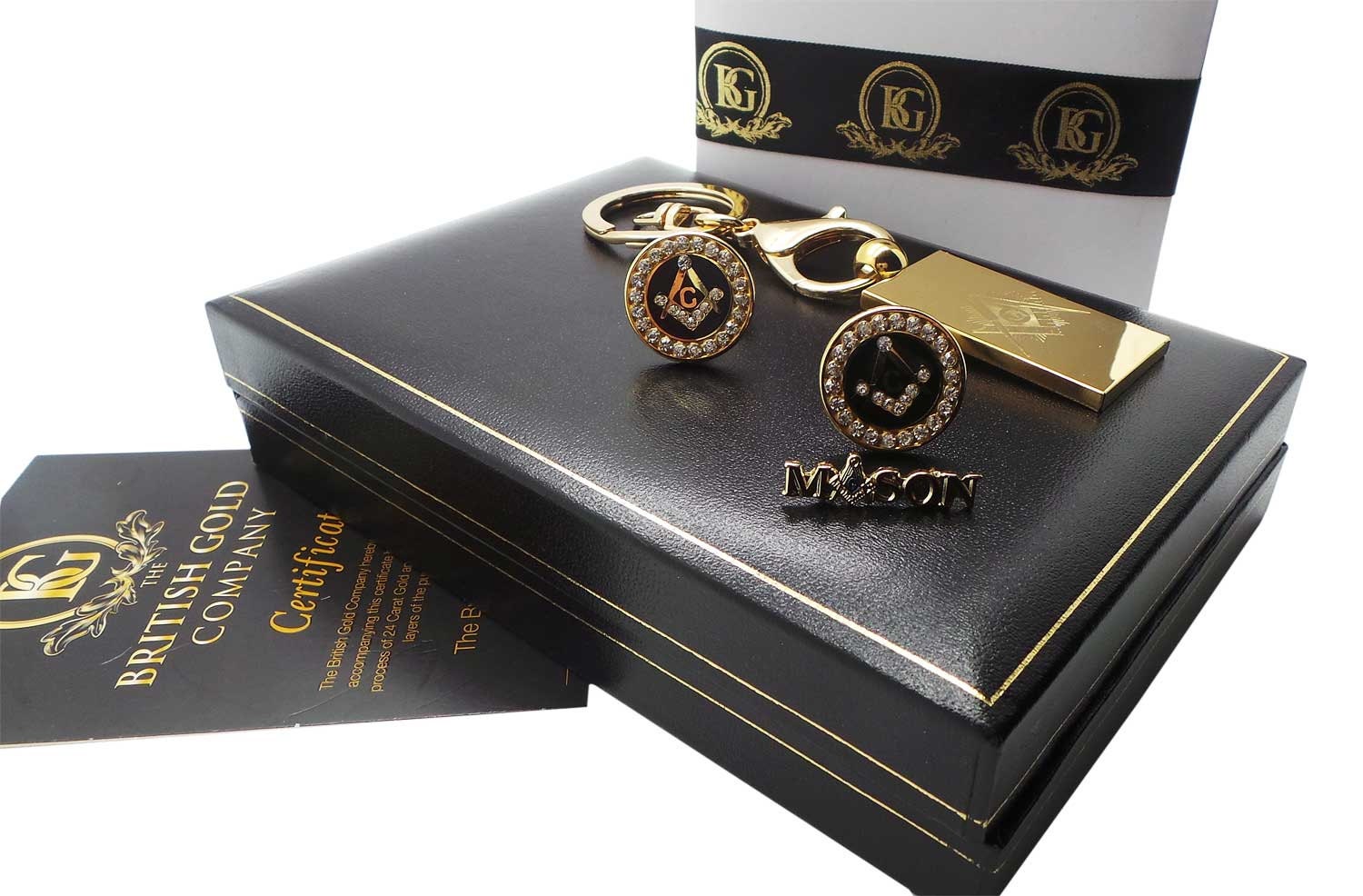 Freemason 24k Gold Finished Quality Keychain Keyring Crystal - Etsy