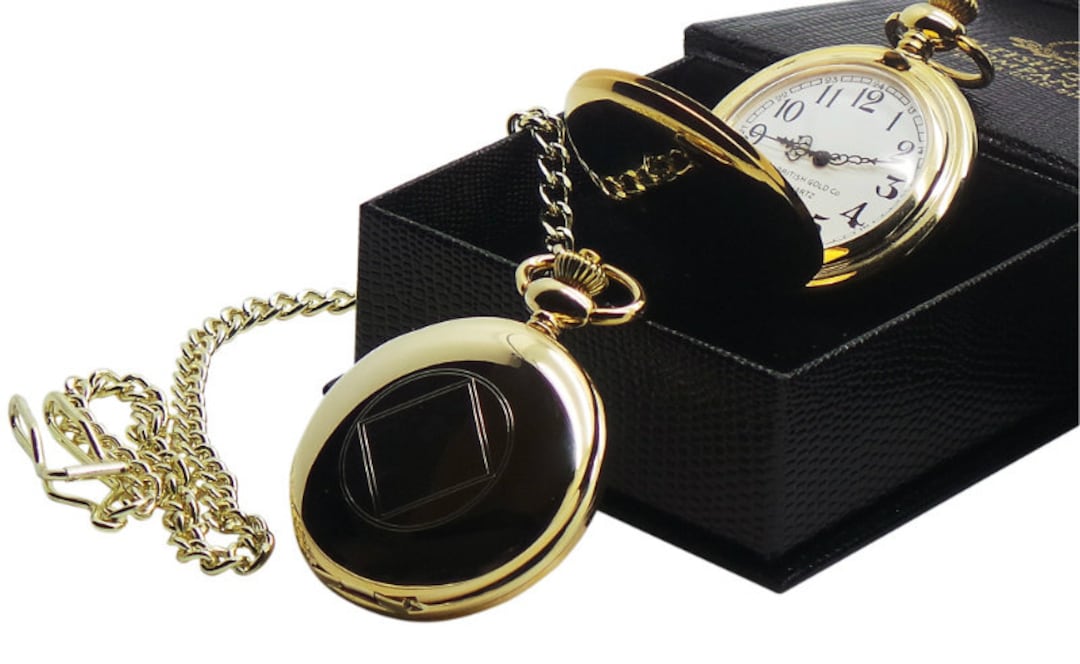 NA Symbol 24k Gold Clad Full Hunter Pocket Watch Luxury Gift Case ...