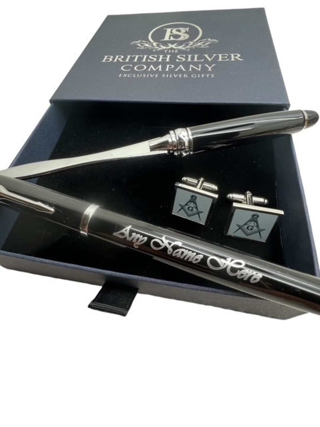 Personalised Masonic Engraved Pen and Silver Letter Parcel Opener and ...