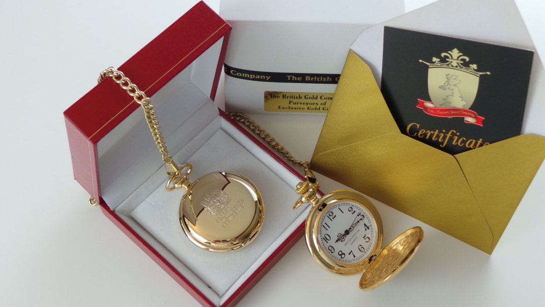 MI6 SIS Secret Intelligence Service 24k Clad Gold Pocket Watch in ...
