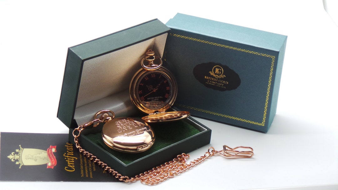 Sir Winston Churchill Signed Personalised Rose Gold Pocket Watch in ...